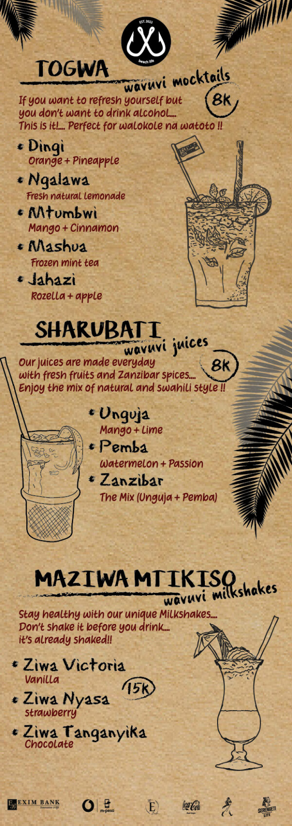 Drinks Menu – Wavuvi Kempu