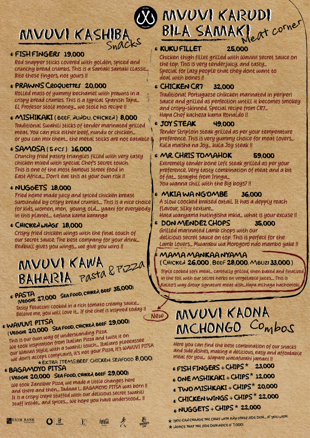 Food Menu – Wavuvi Kempu